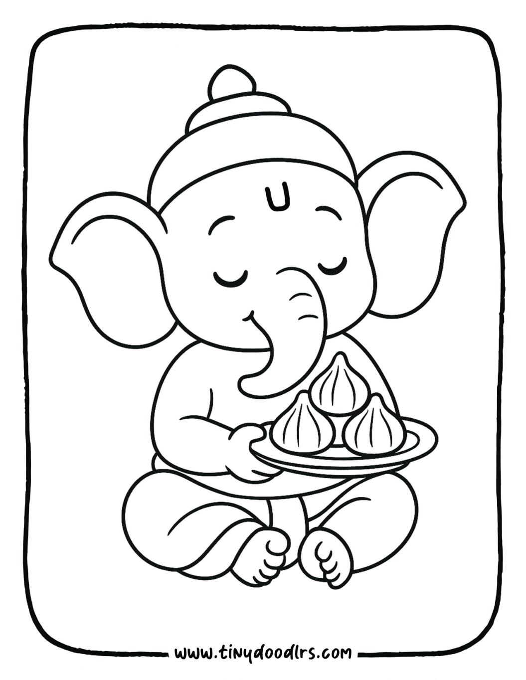 Top 7+ Drawing Of God Ganesha - Free Printable Coloring Pages
