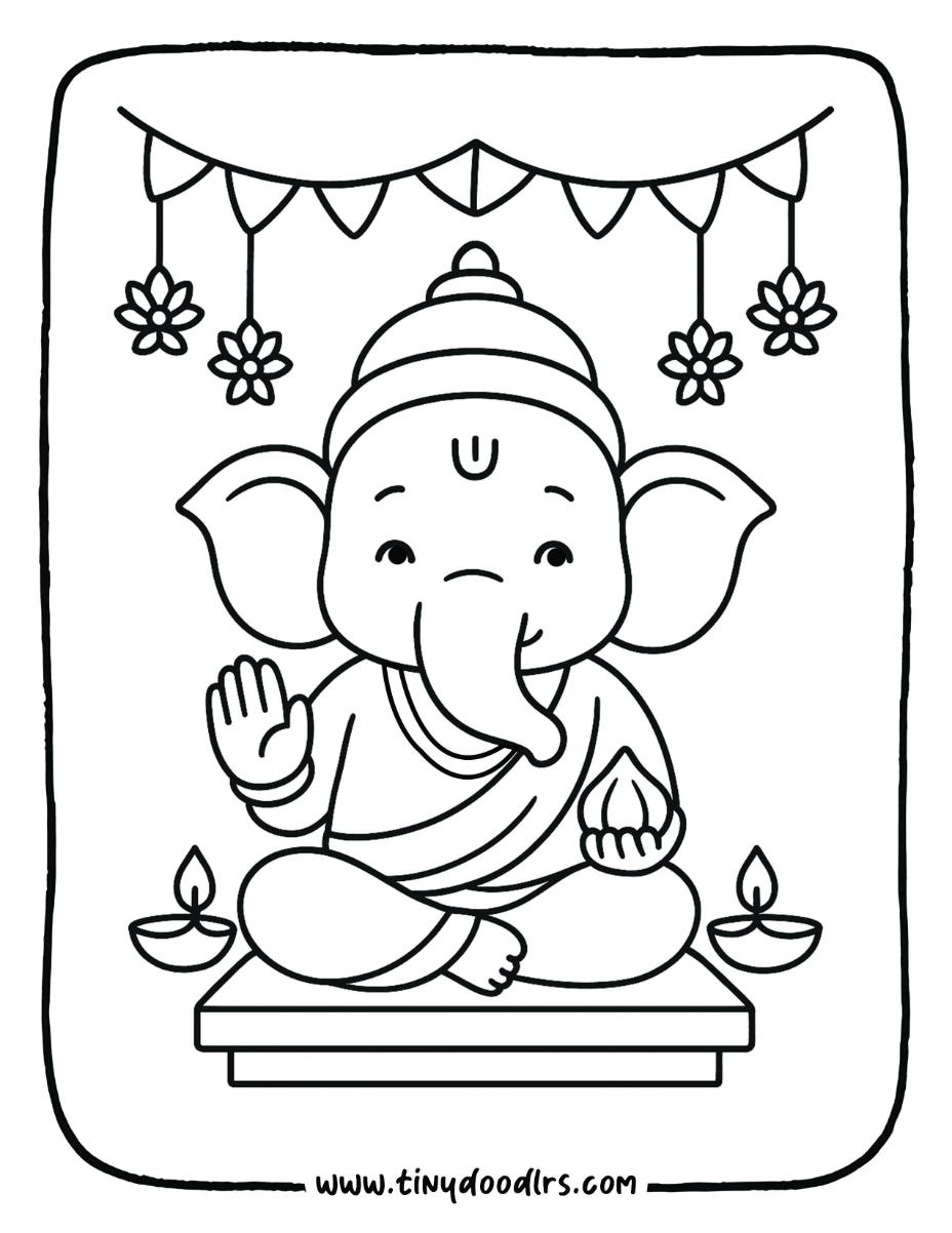 Top 7+ Drawing Of God Ganesha - Free Printable Coloring Pages