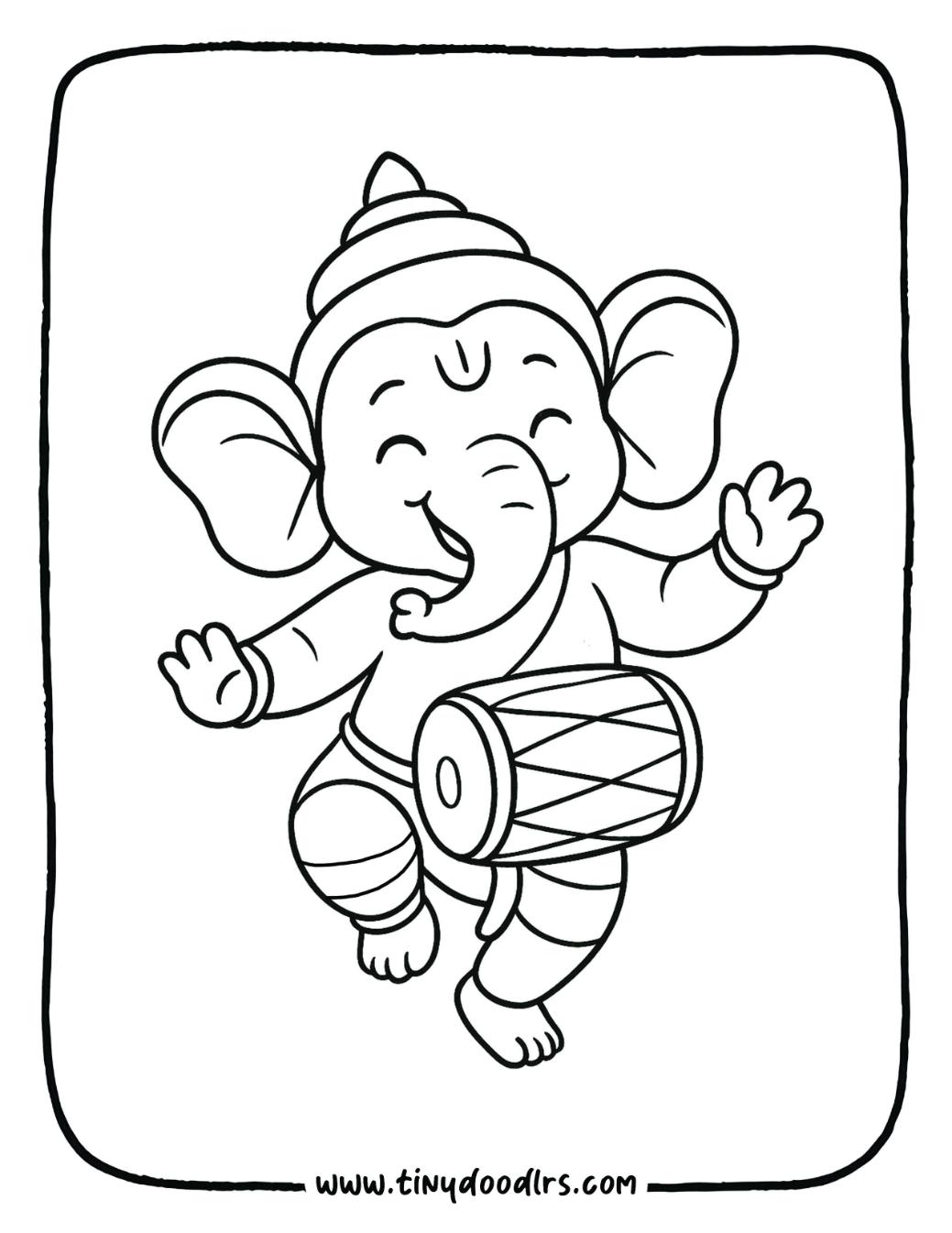 Top 7+ Drawing Of God Ganesha - Free Printable Coloring Pages