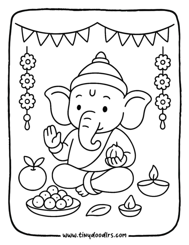Top 7+ Drawing Of God Ganesha - Free Printable Coloring Pages