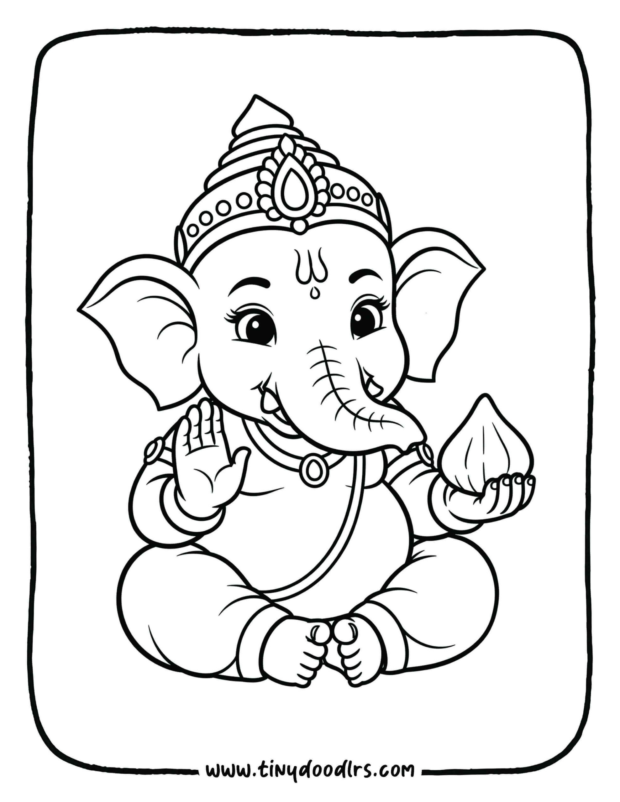 10+ Free And Easy Ganpati Bappa Drawing & Coloring Pages