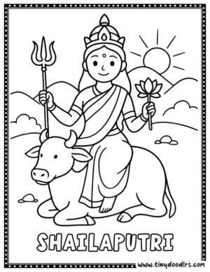 9 Must-try Durga Drawing Pages Easy To Color For Kids