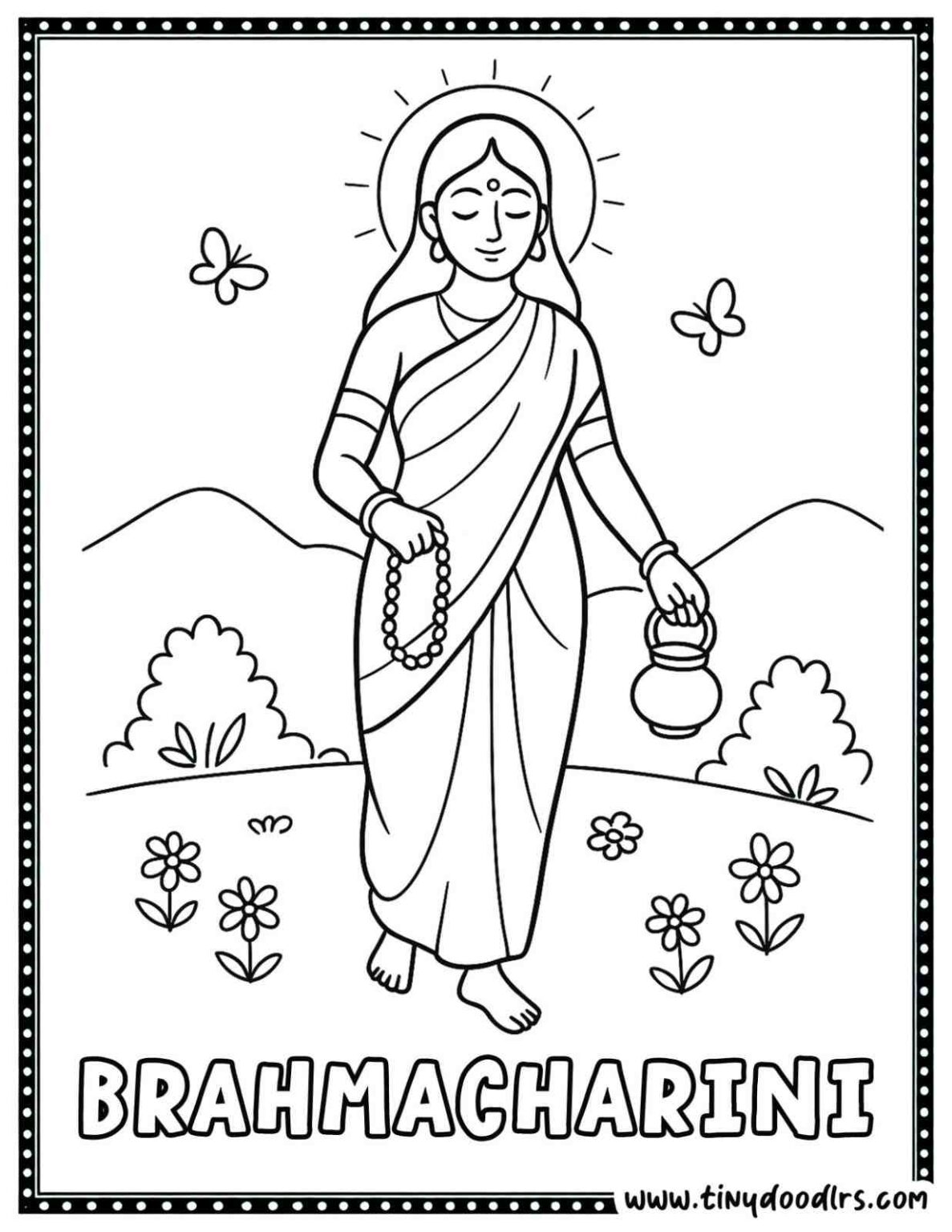9 Must-try Durga Drawing Pages Easy To Color For Kids