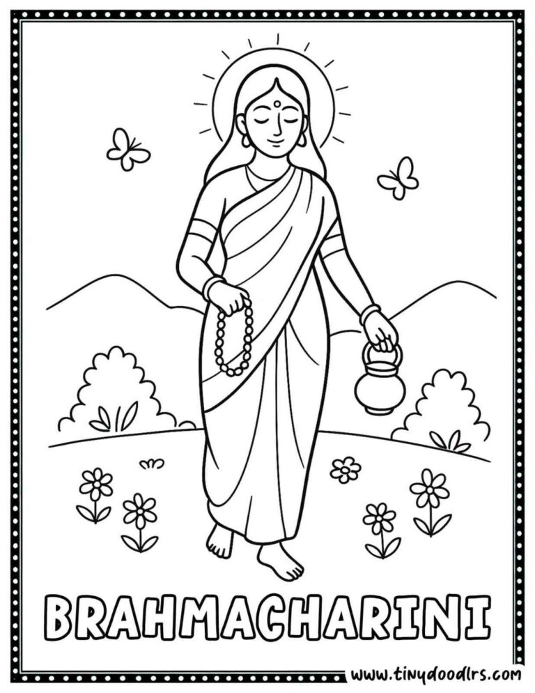 9 Must-try Durga Drawing Pages Easy To Color For Kids