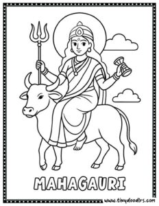 9 Must-try Durga Drawing Pages Easy To Color For Kids