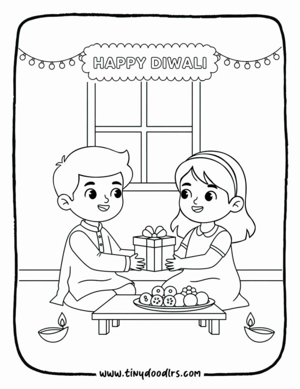 30+ Adorable Diwali Drawings For Kids- Free Printable